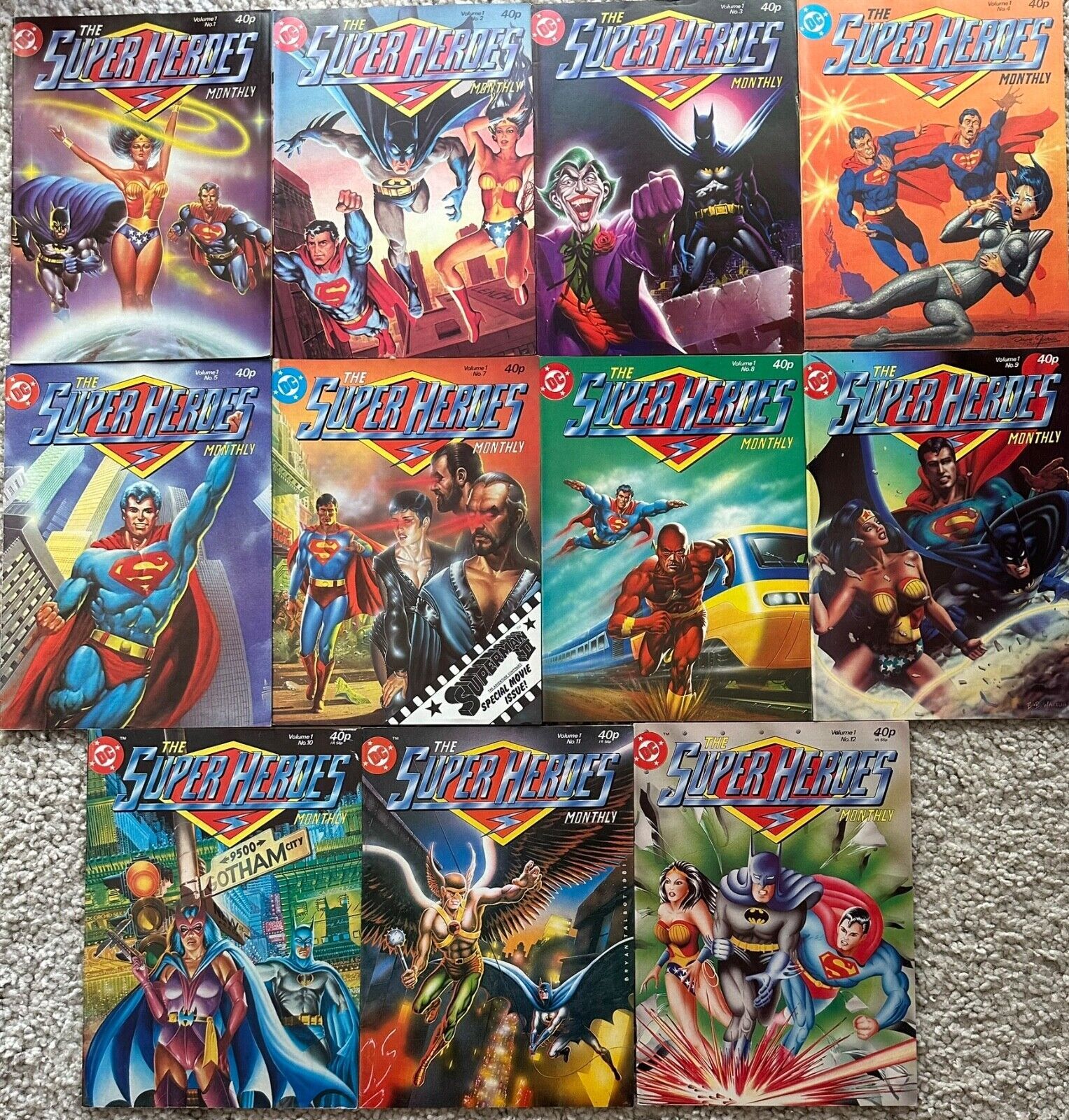 (1980) DC SUPER HEROES MONTHLY Vol 1, #1-12 (missing #6) UK Magazine ...