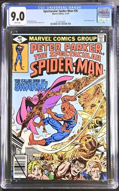 Spectacular Spider-Man #36 CGC 9.0 Swarm Mike Esposito White Pages ...
