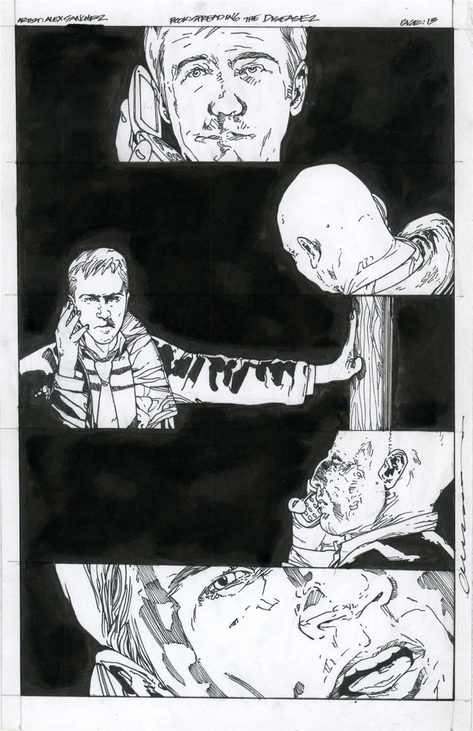 30 Days of Night Spreading the Disease #2 Pg 13 Original Alex Sanchez ...