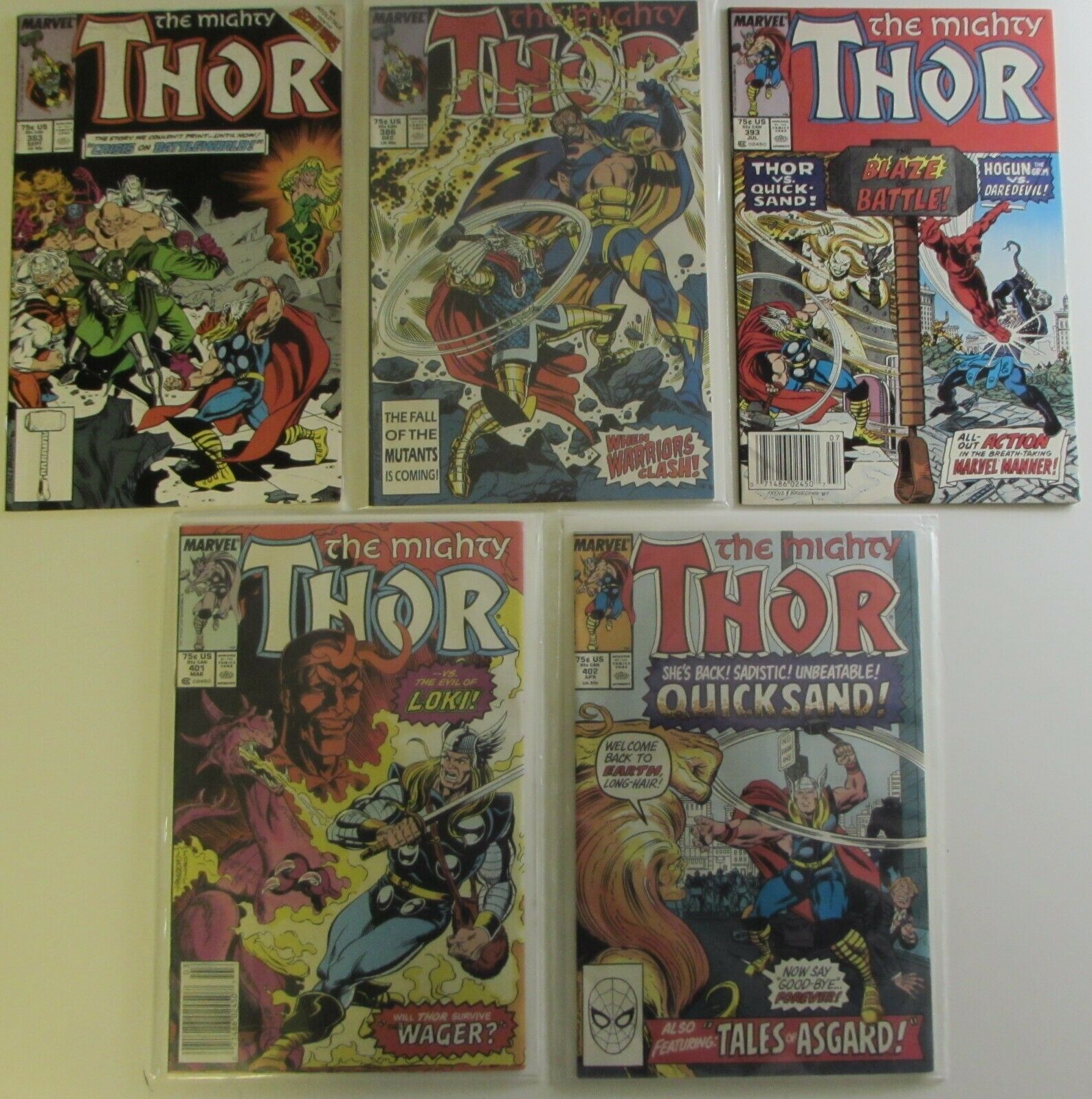 THOR 383 386 393 401 402 FN VF Lot of 5 Marvel Comics | Comic Books ...