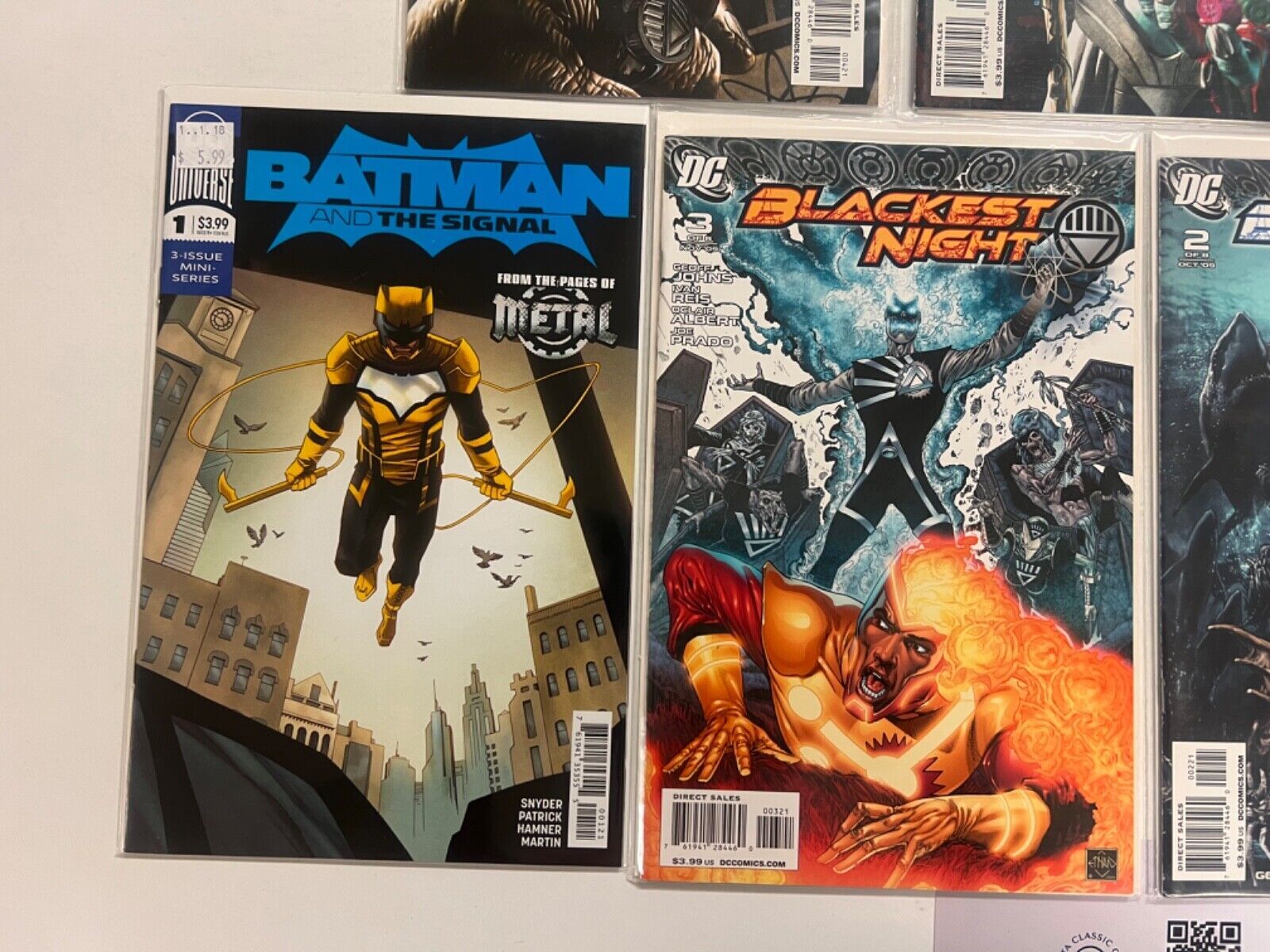 7 DC Comic Books Blackest Night # 1 2 3 4 5 6 + Batman & The Signal # 1 ...