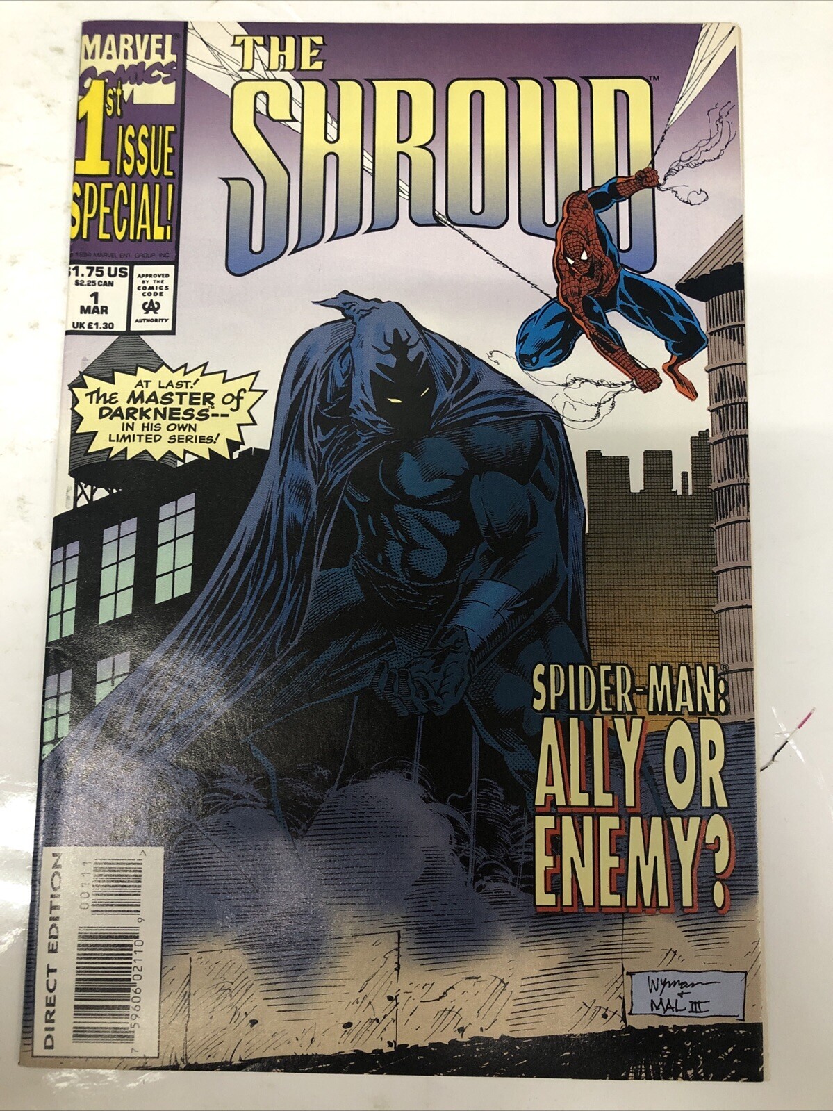 The Shroud (1994) Variant # 1 Marvel Comics • Mike Barr • M.C. Wyman ...