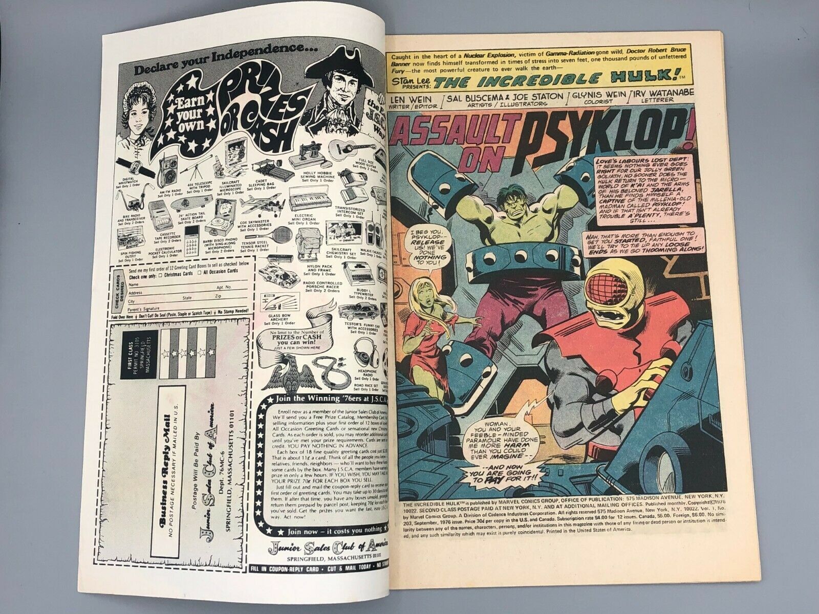 INCREDIBLE HULK #203 (1976) FN/VF - Assault On Psyklop ~ Jarella ...