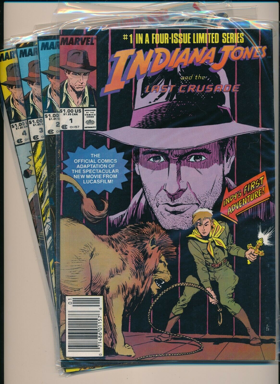 Marvel Comics Set of 4-INDIANA JONES 4-ISSUE LIMITED SERIES #1-4 F/VF ...