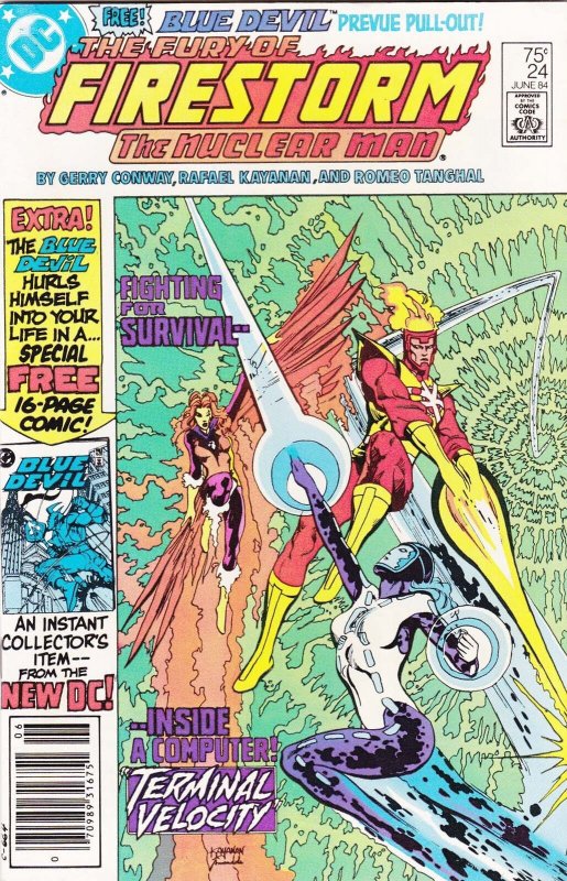 Fury of Firestorm, The #24 (Newsstand) FN; DC | 1st Blue Devil - we ...