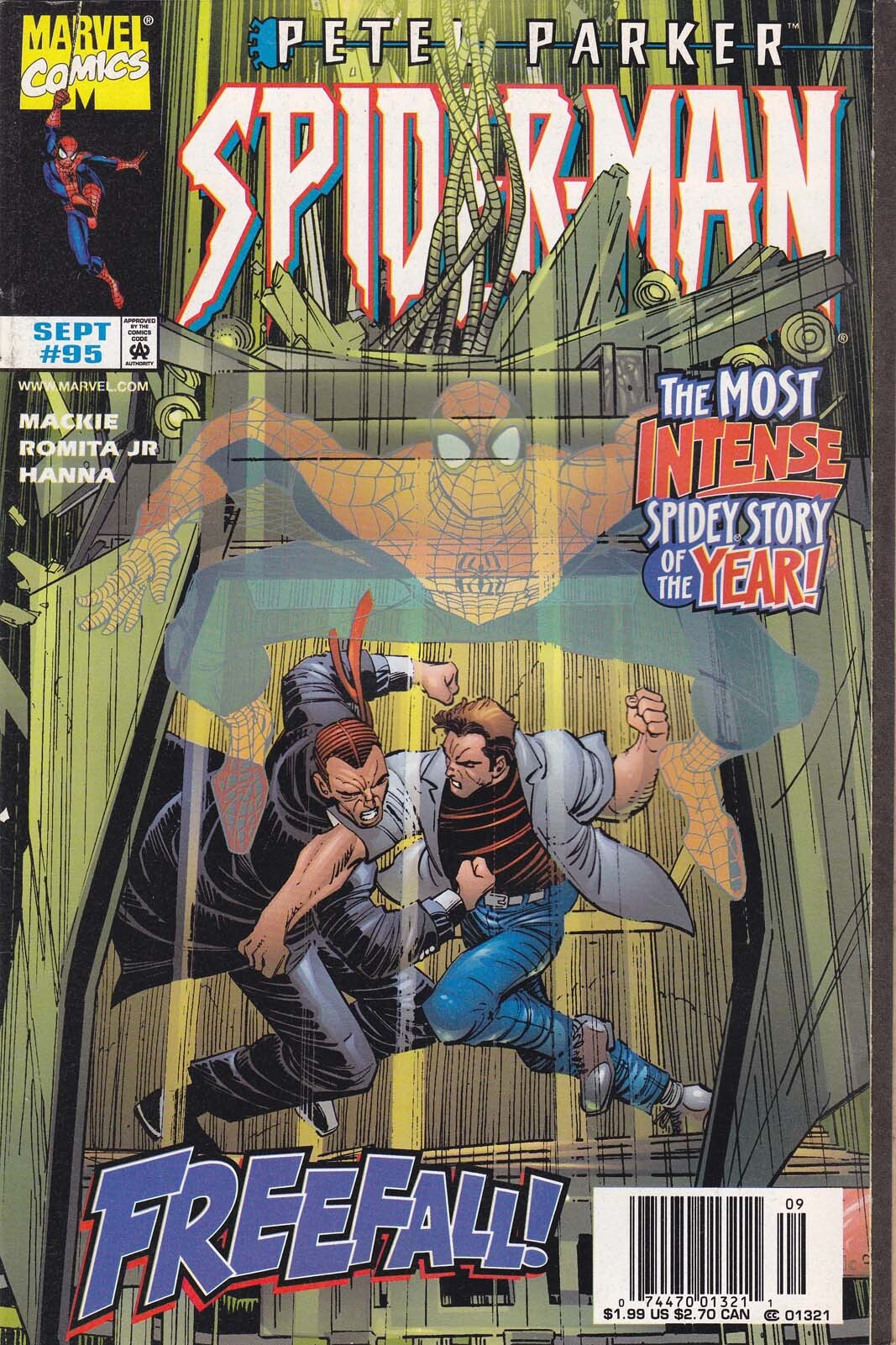 Spider-Man #95 (Newsstand) FN ; Marvel | John Romita Jr. Peter Parker ...