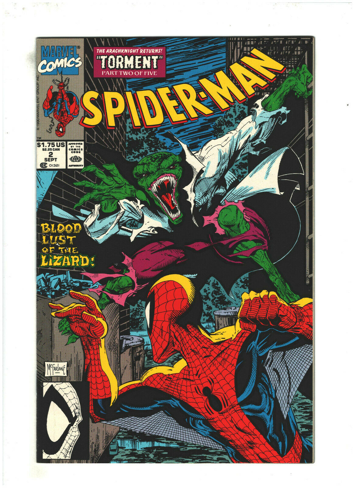 Spider-man #2 NM- 9.2 Marvel Comics 1990 Todd McFarlane, Torment pt.2 ...