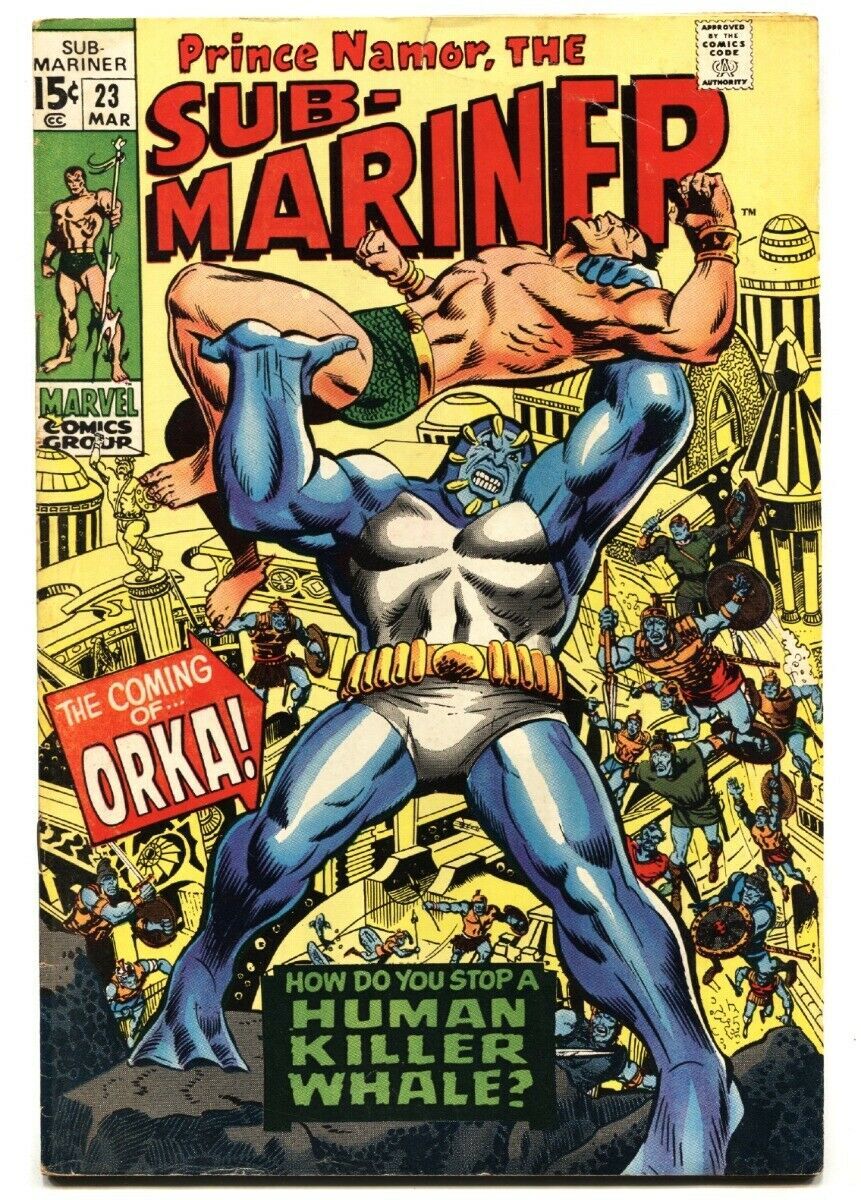 Sub-mariner #23 1970- Orka- Marvel comic book VG | Comic Books - Bronze ...