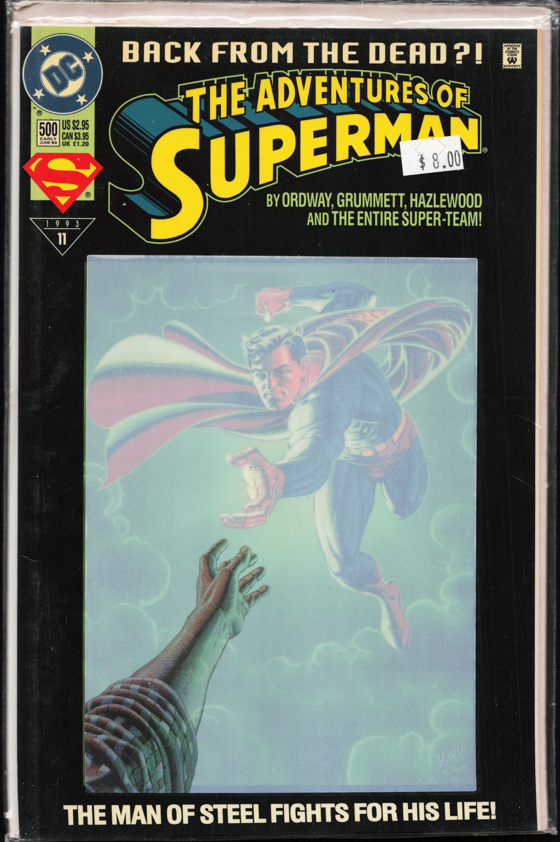 Adventures of Superman #500 Collector's Edition Cover (1993) Superman ...