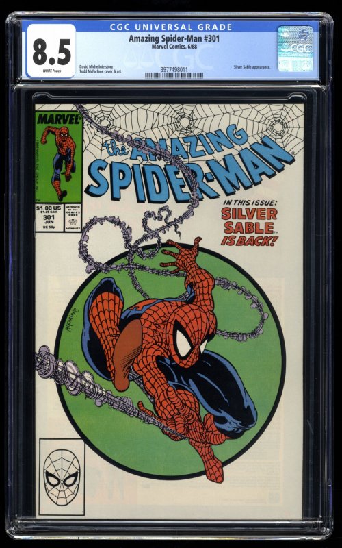 Amazing Spider-Man #301 CGC VF+ 8.5 2nd Appearance Venom! Todd ...