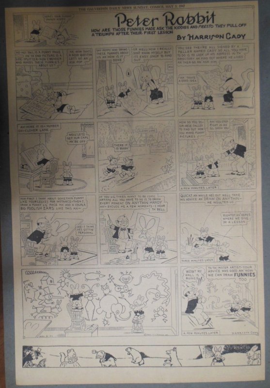 Peter Rabbit Sunday Page by Harrison Cady from 5/3/1942 Full Page Size ...