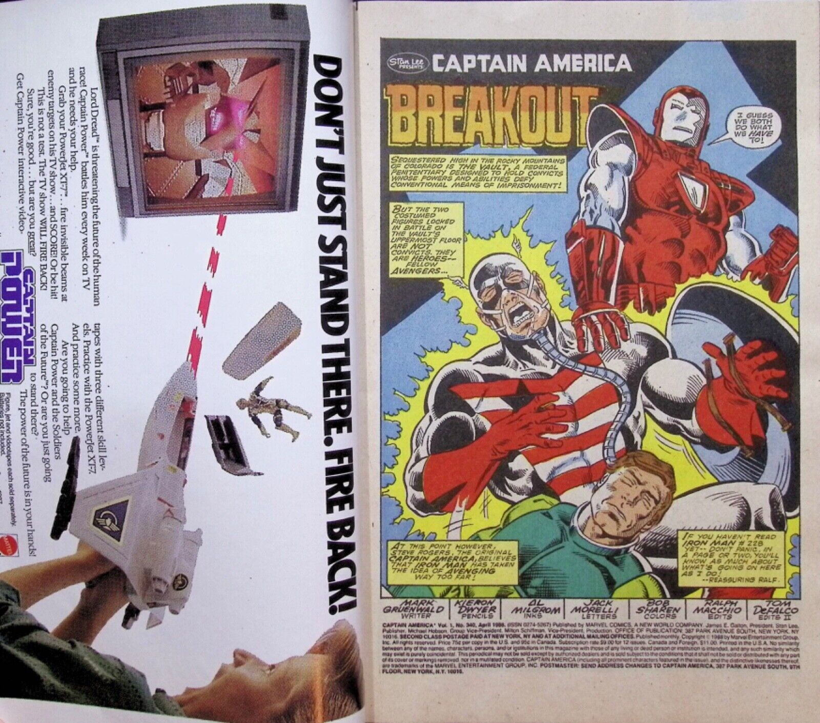 CAPTAIN AMERICA Comic Issue 340 — Betrayal by Iron Man — 1988 Marvel ...