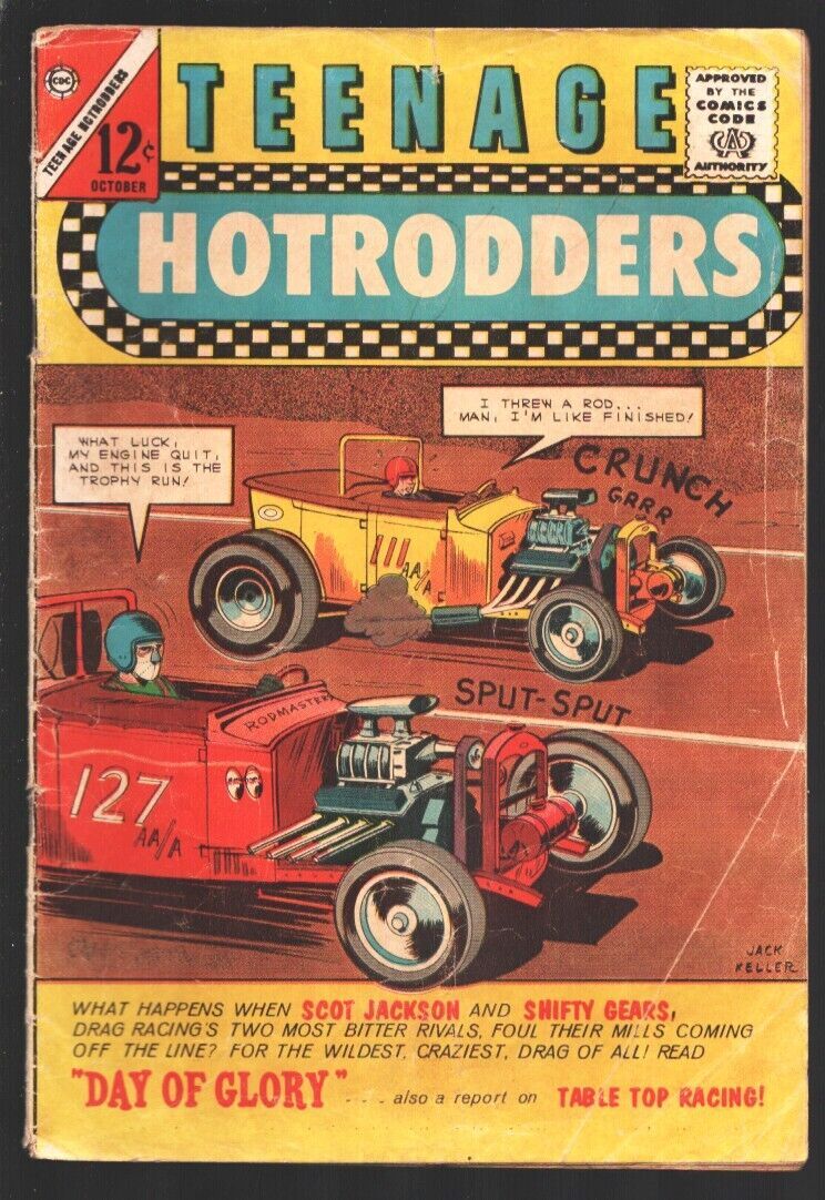 Teenage Hotrodders #9 1964 CHARLTON-Drag race cover-Slot car story-1955 ...