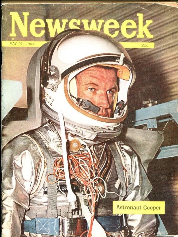 Newsweek 5/27/1963-Gordon Cooper-NASA photo cover-historic issue-VG ...
