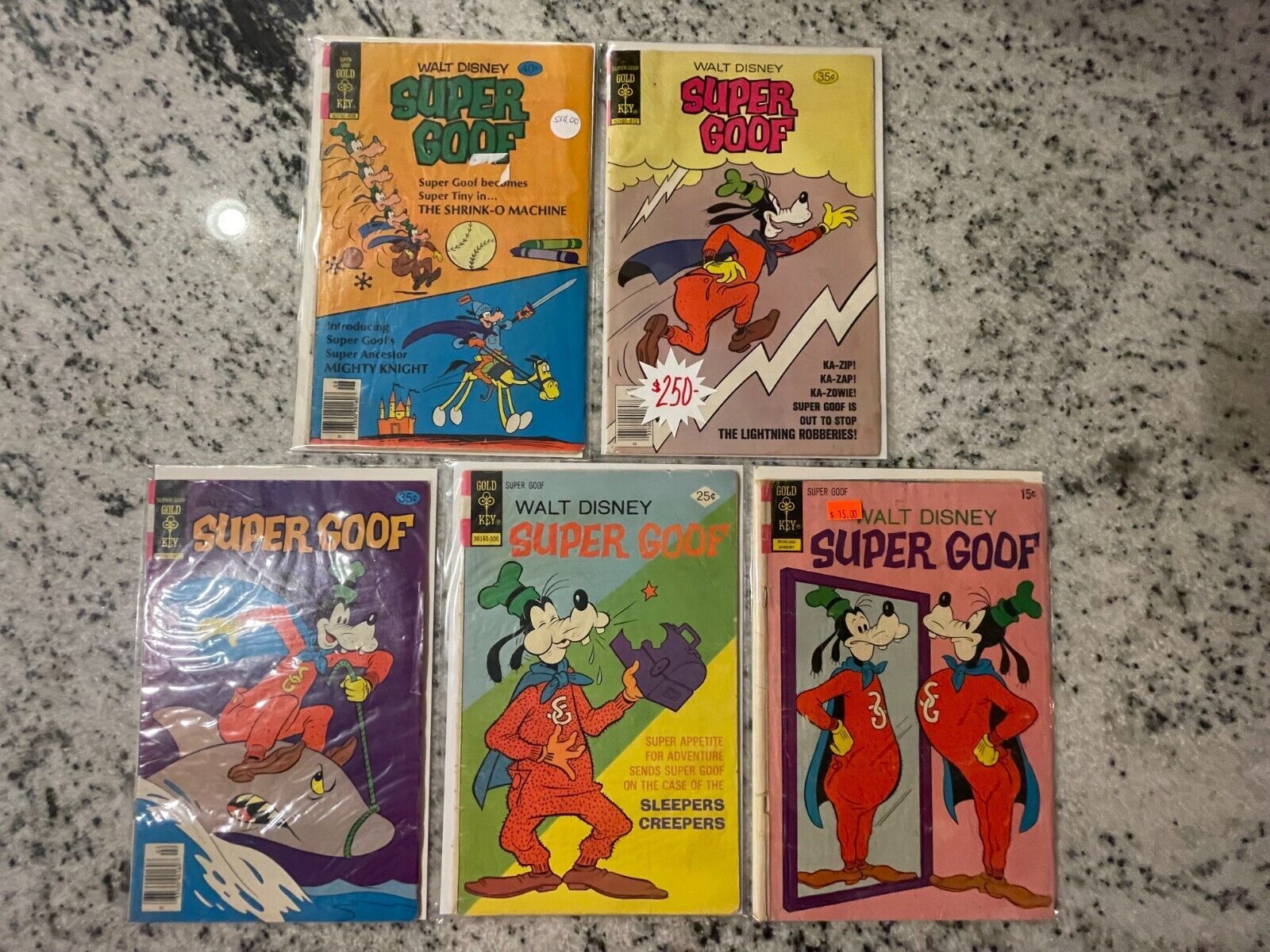Lot Of 5 Super Goof Walt Disney Comic Books # 22 34 50 51 53 Mickey ...