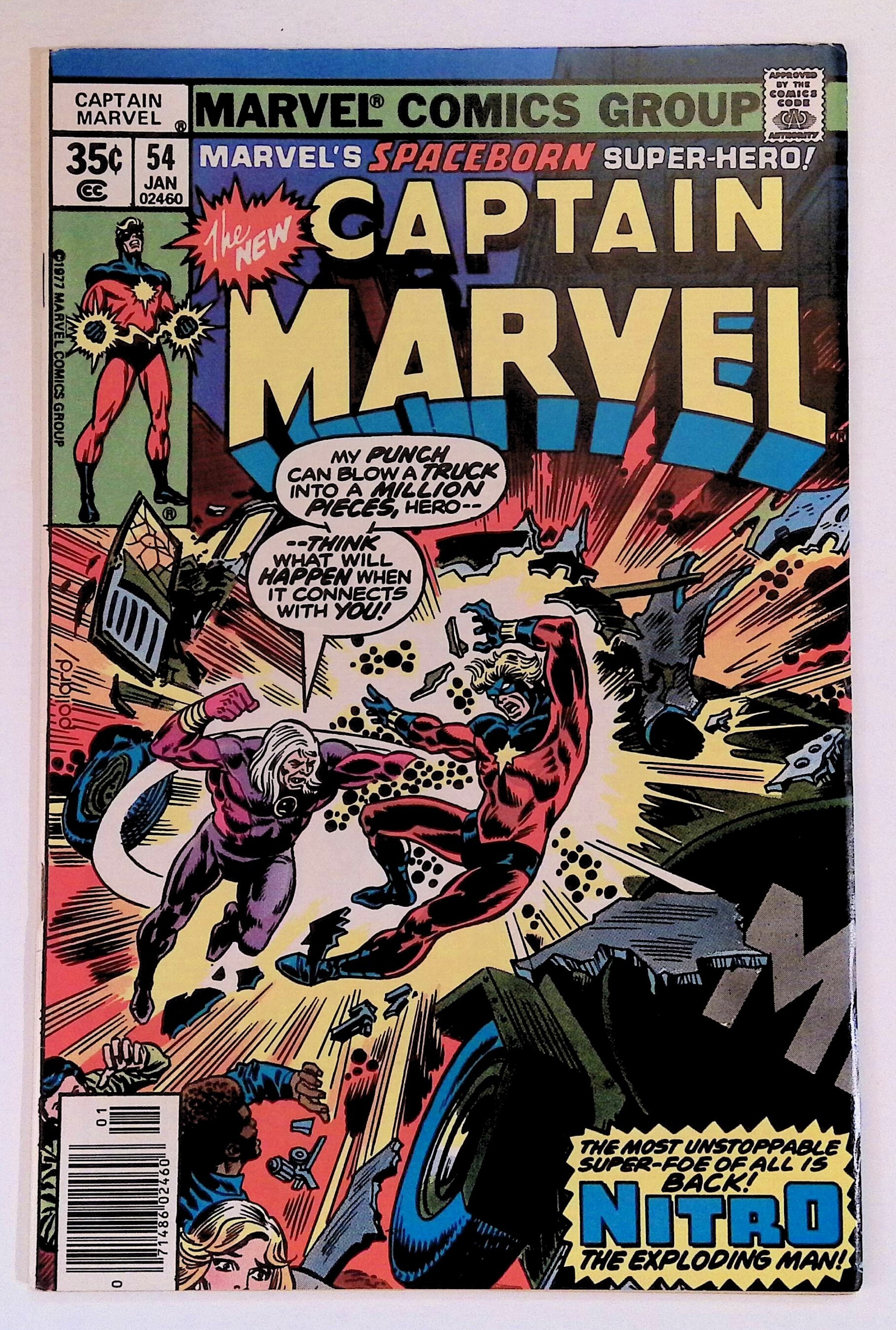 Captain Marvel 54 Newsstand Variant Wonder Man Nitro the Exploding Man ...
