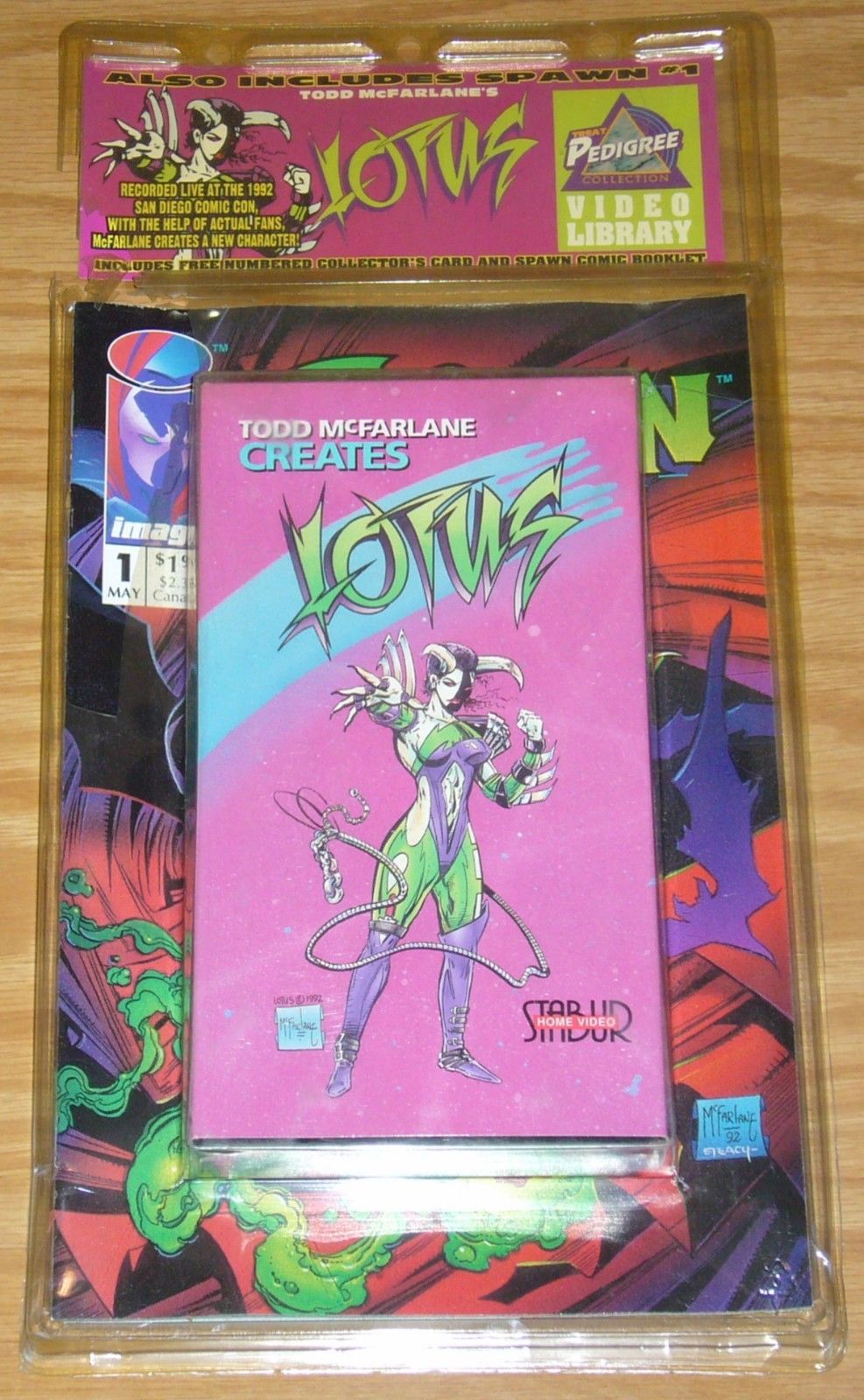 Spawn #1 with Crusade of Comics #1 + "Todd McFarlane Creates Lotus" VHS ...