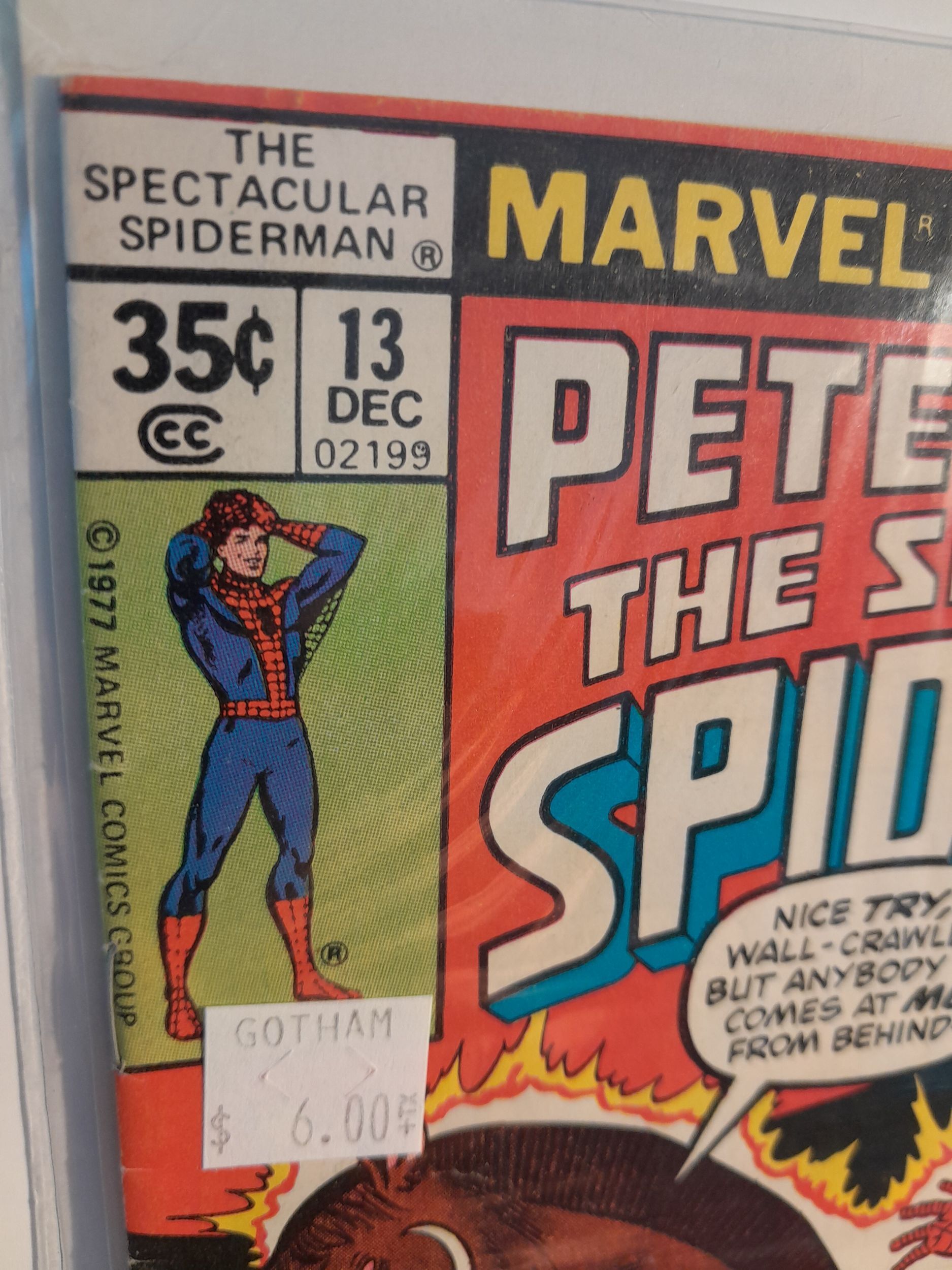 The Spectacular Spider-Man #13 (1977) FN spine stresses newsstand ...