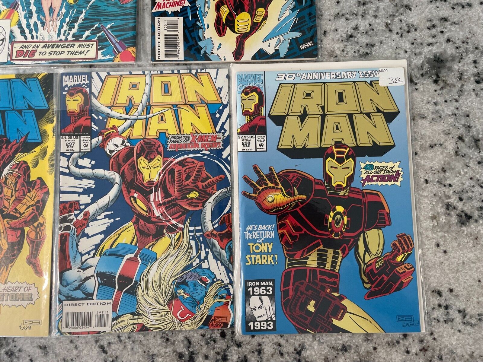 5 Iron Man Marvel Comic Books # 290 297 298 300 Annual 10 Avengers Hulk ...
