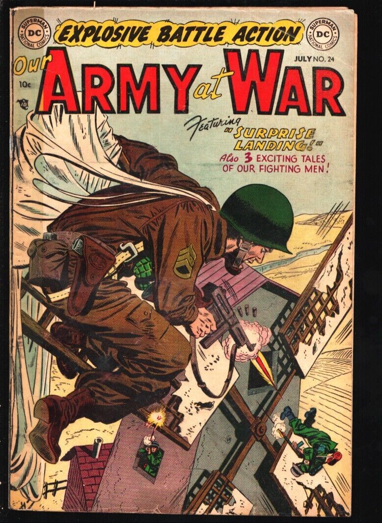 Our Army At War #24 1954-DC-Parachute copy-Fight the Nazis-G/VG | Comic ...