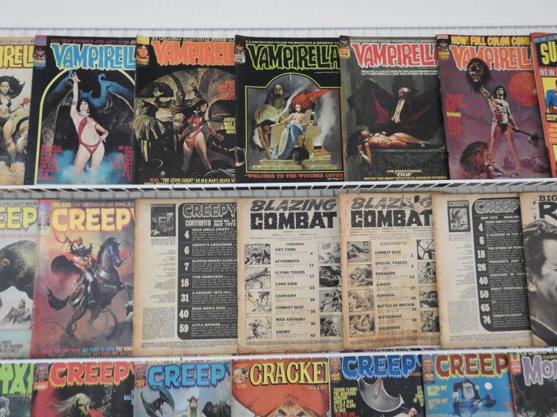 Huge Lot of 45 Low Grade Magazines W/ Creepy, Vampirella, Monster World ...