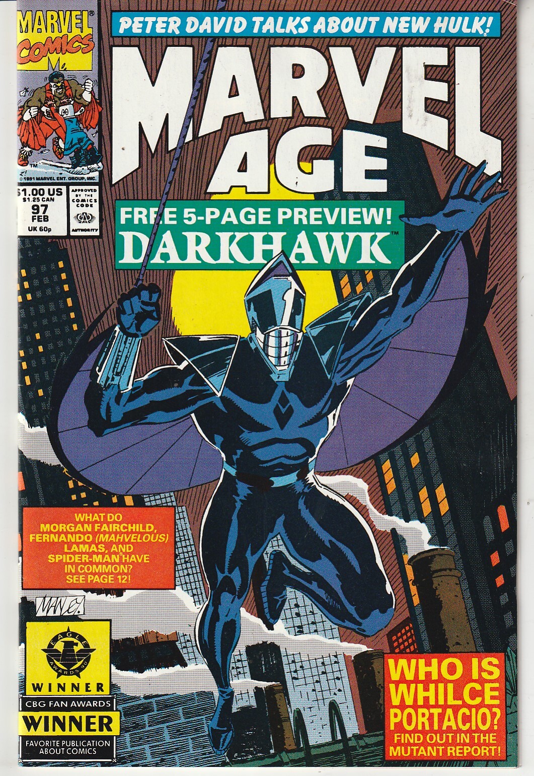Marvel Age #97 (1991) 1st actual appearance of Darkhawk | Comic Books ...