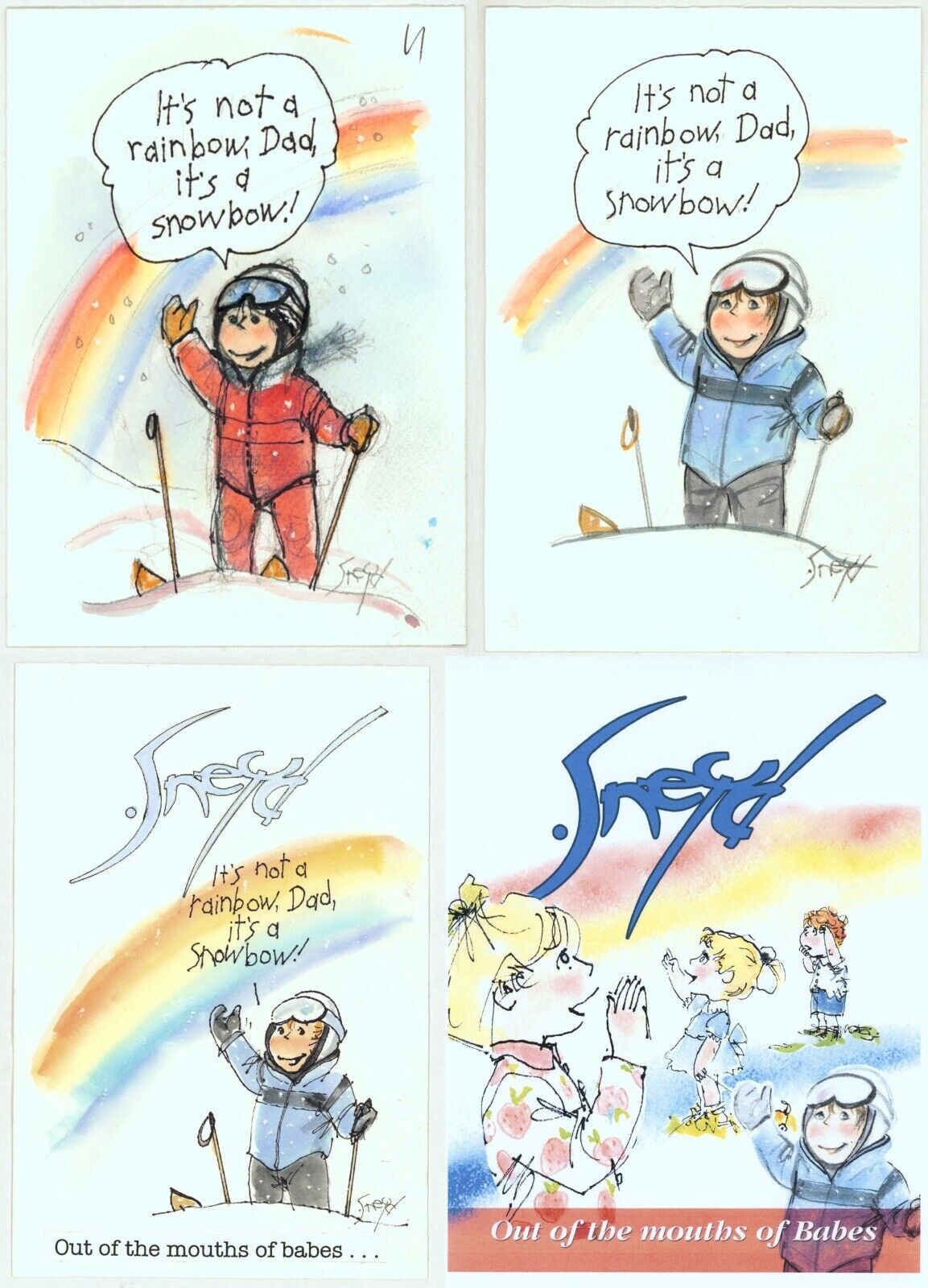 Doug Sneyd Original Art Set ~ Wee Whimsy Out of the Mouths of Babes ...