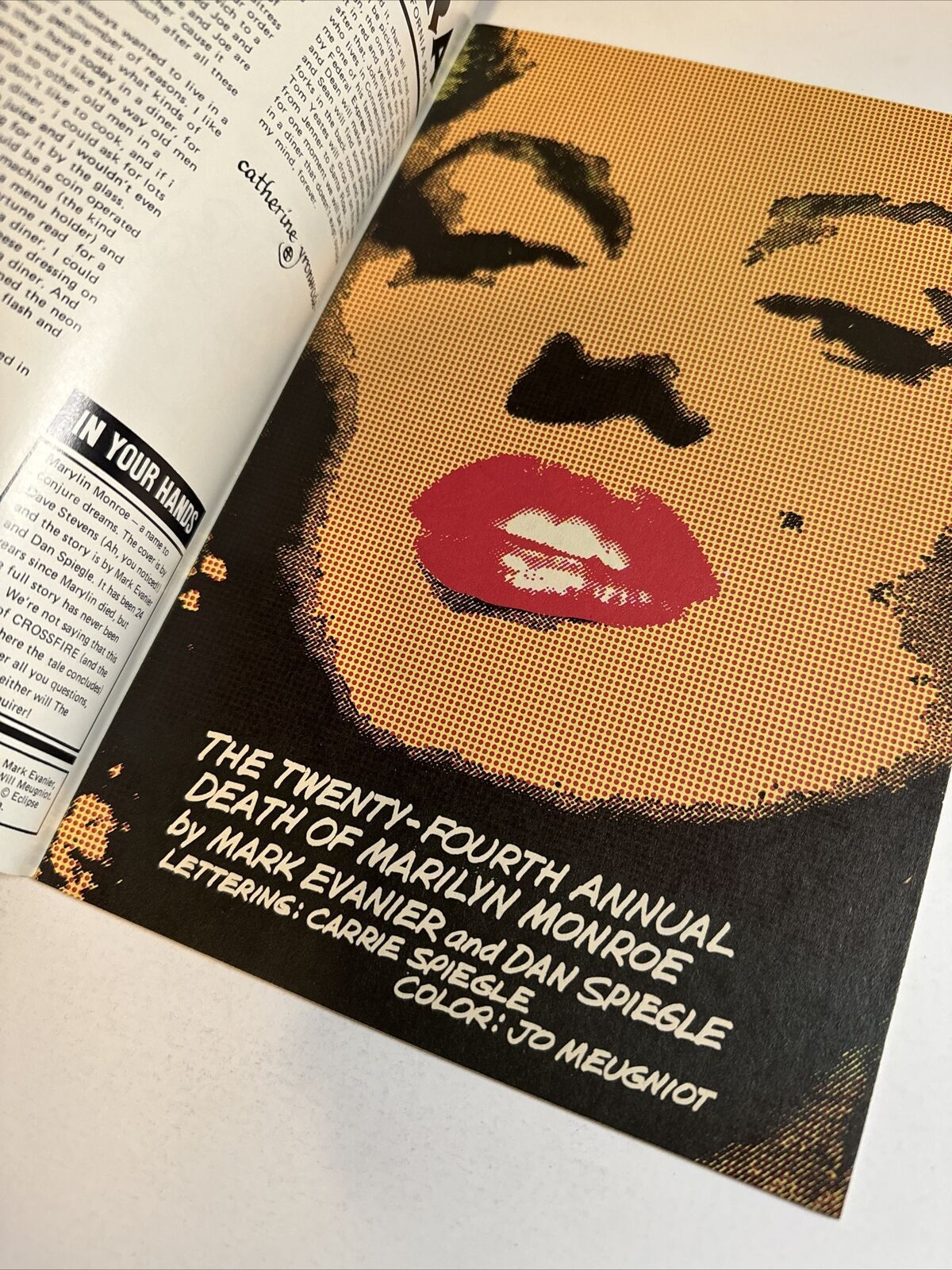 Crossfire #12: Death of Marilyn Monroe, Dave Stevens Eclipse Comics ...