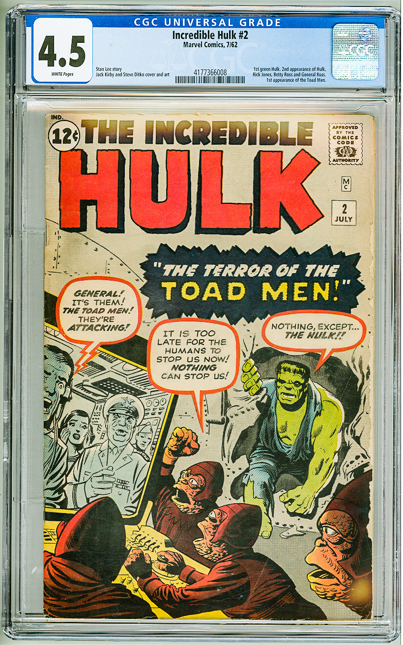 The Incredible Hulk #2 (1962) CGC 4.5! 1st Green Hulk! 2nd App of the ...