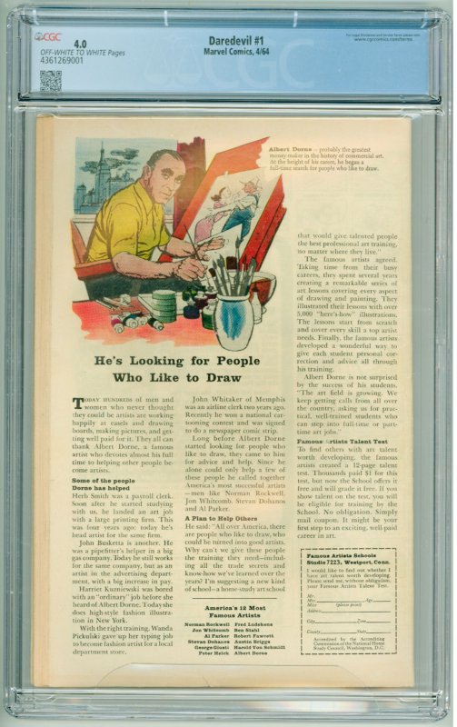 Daredevil #1 (1964) CGC 4.0 OWW Pages! 1st Appearance of Daredevil ...