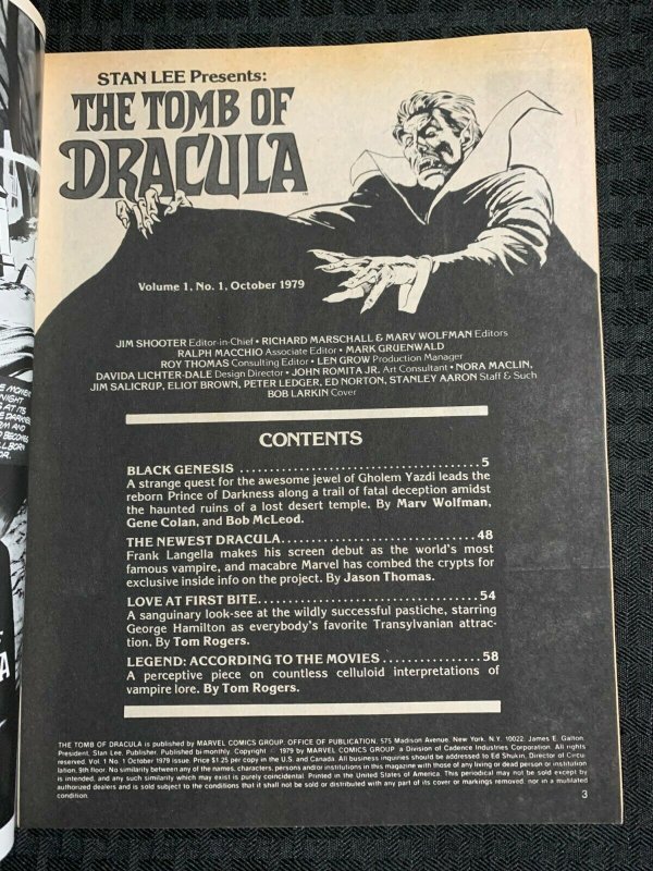 1979 TOMB OF DRACULA Magazine #1 FN+ 6.5 Gene Colan / Bob Larkin Cover ...