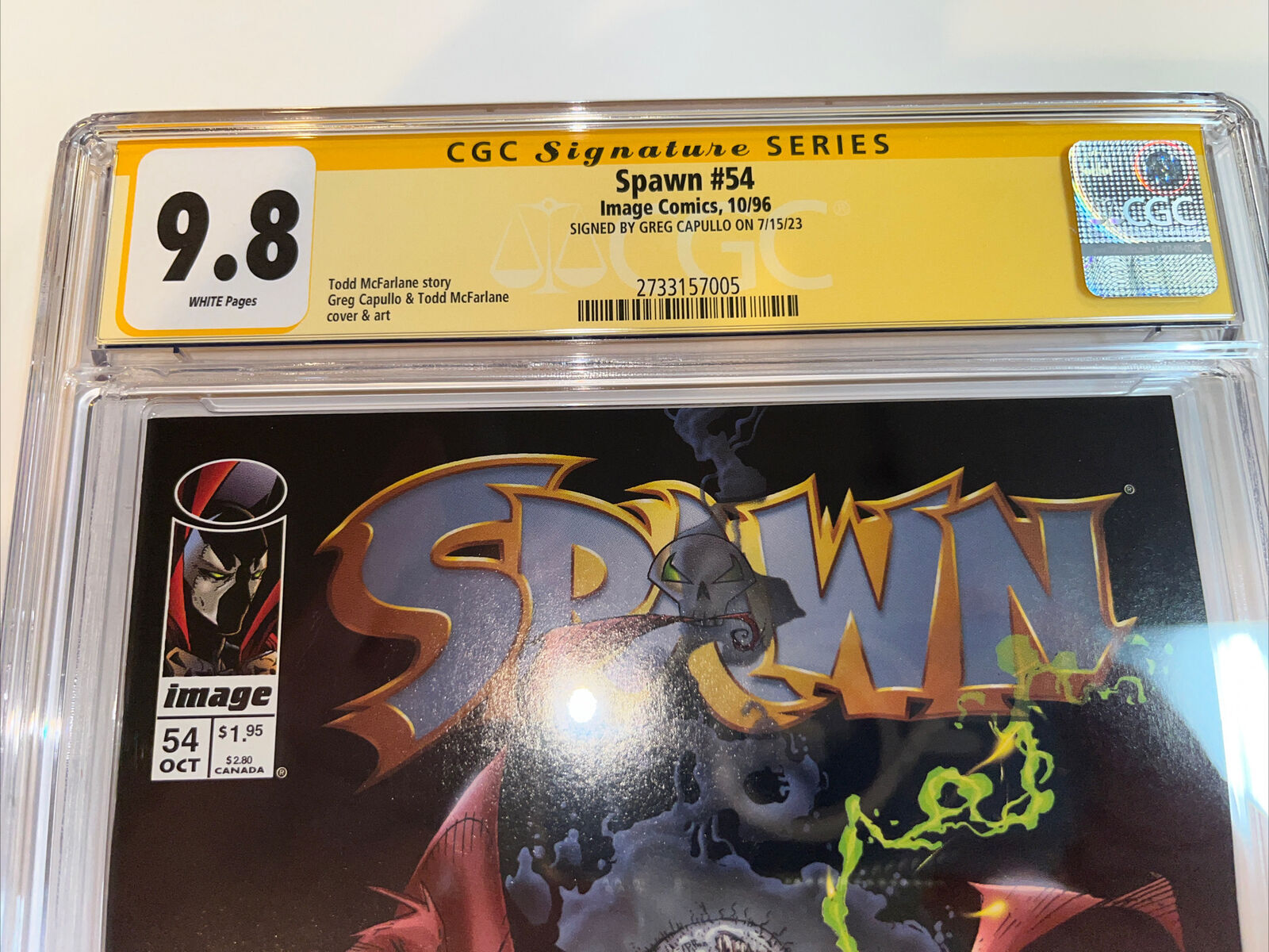 Spawn (1996) # 54 (CGC 9.8 SS WP) Signed Greg Capullo • Story Todd McFarlane | International ...