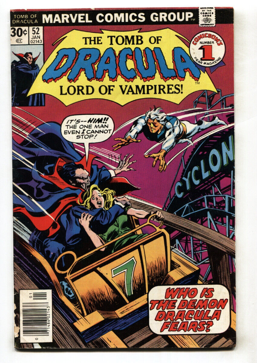 Tomb of Dracula #52 1977- Roller Coaster cover-Marvel comic book ...