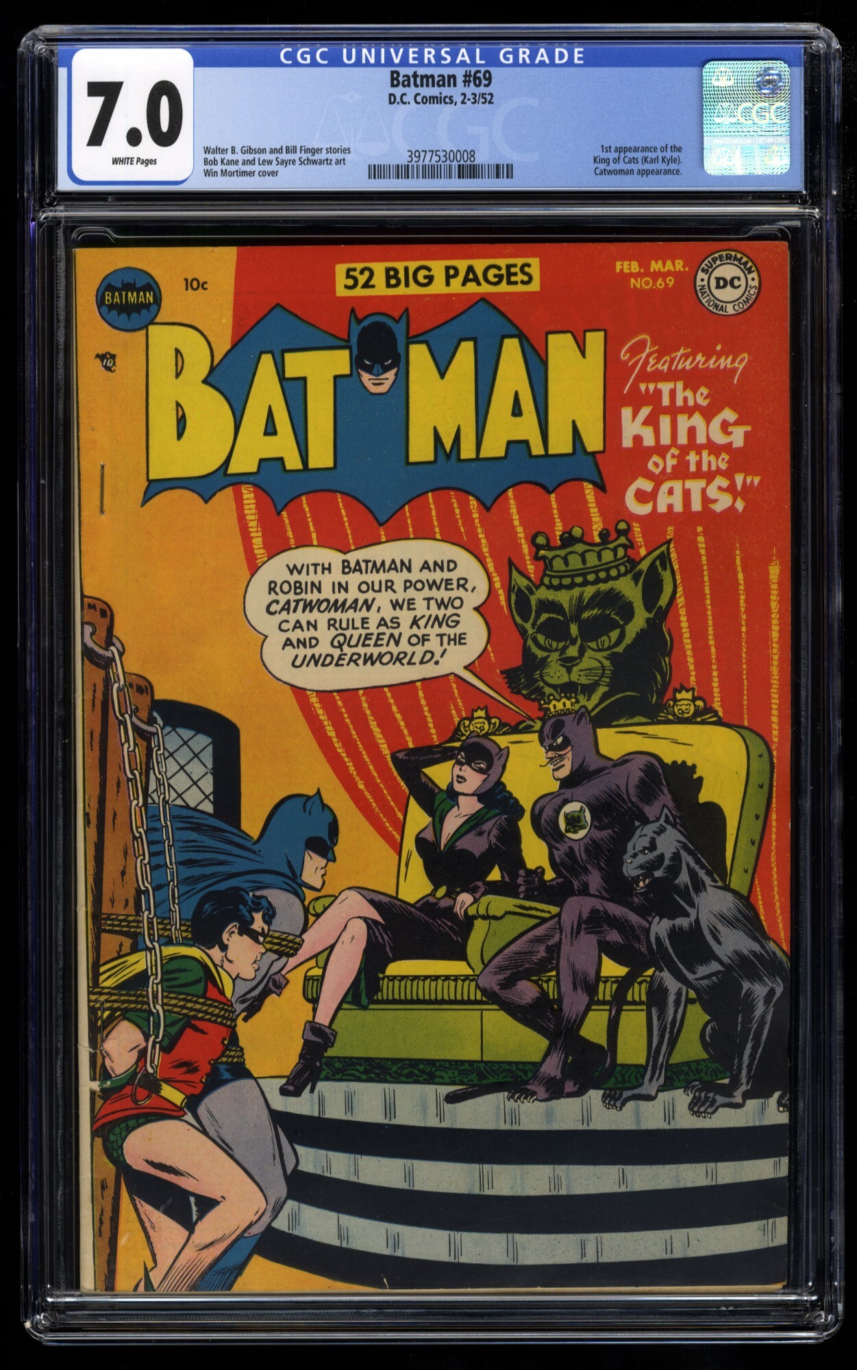 Batman #69 CGC FN/VF 7.0 White Pages Catwoman Cover! | Comic Books ...
