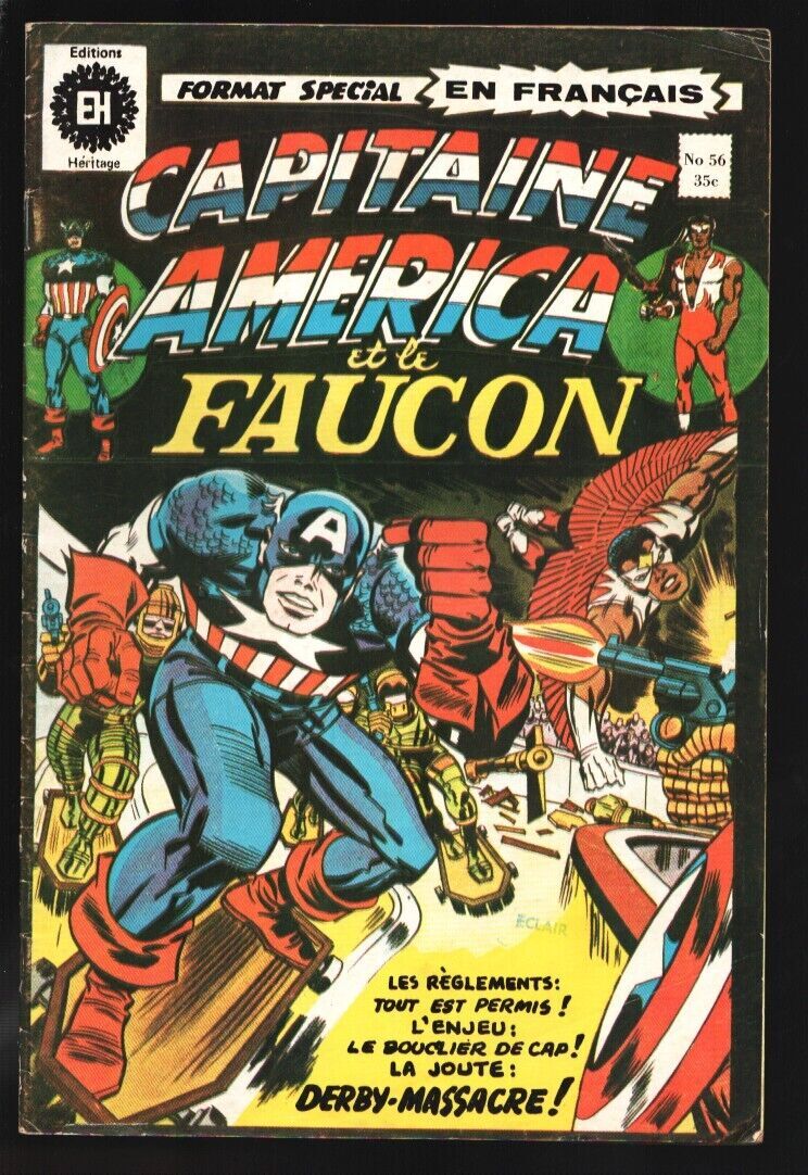 Captain America #56 1975-French language edition-Jack Kirby cover art ...