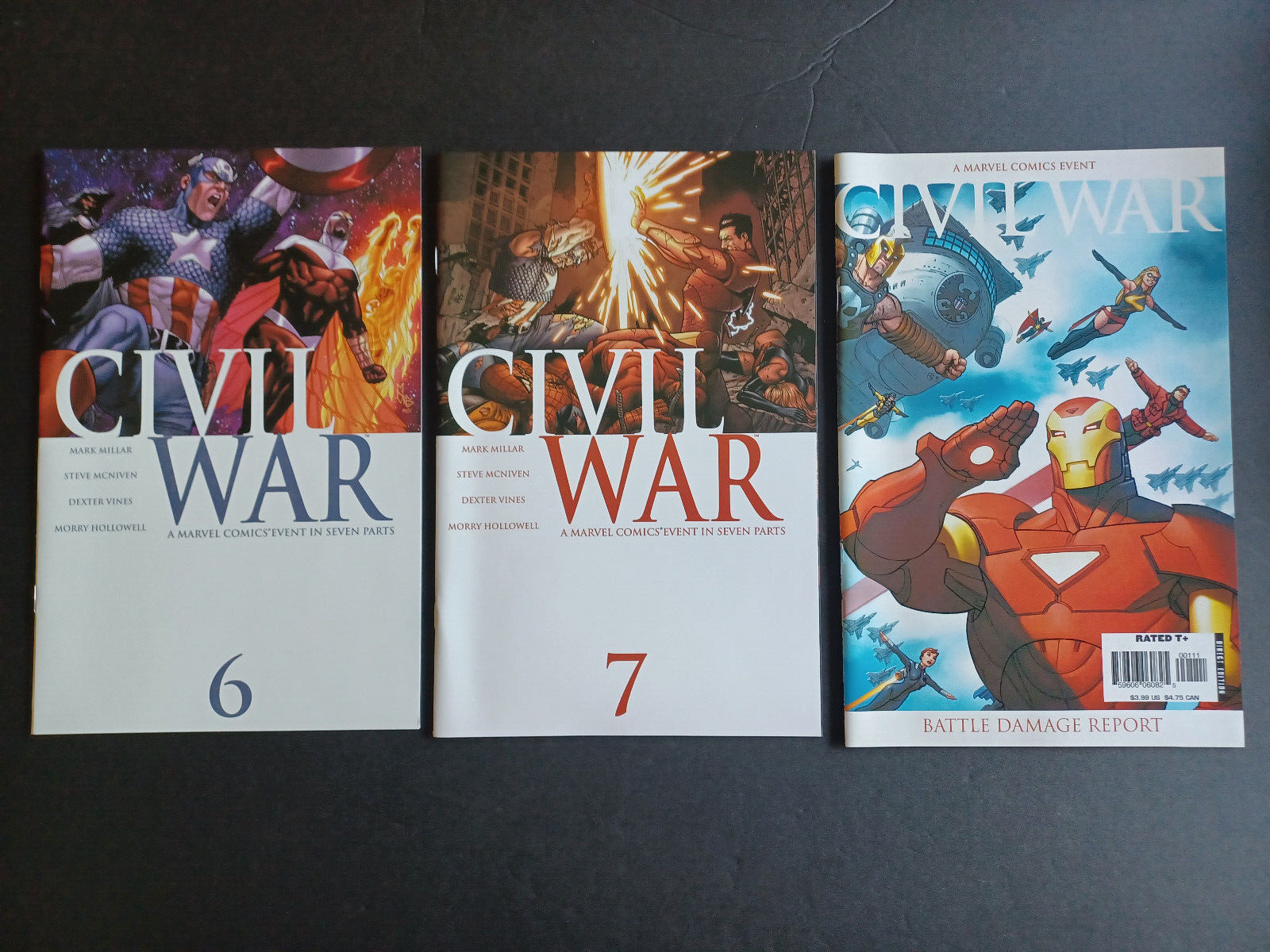 Civil War #1 2 3 4 5 6 7 & Battle Damage Report Complete Set - Mark ...