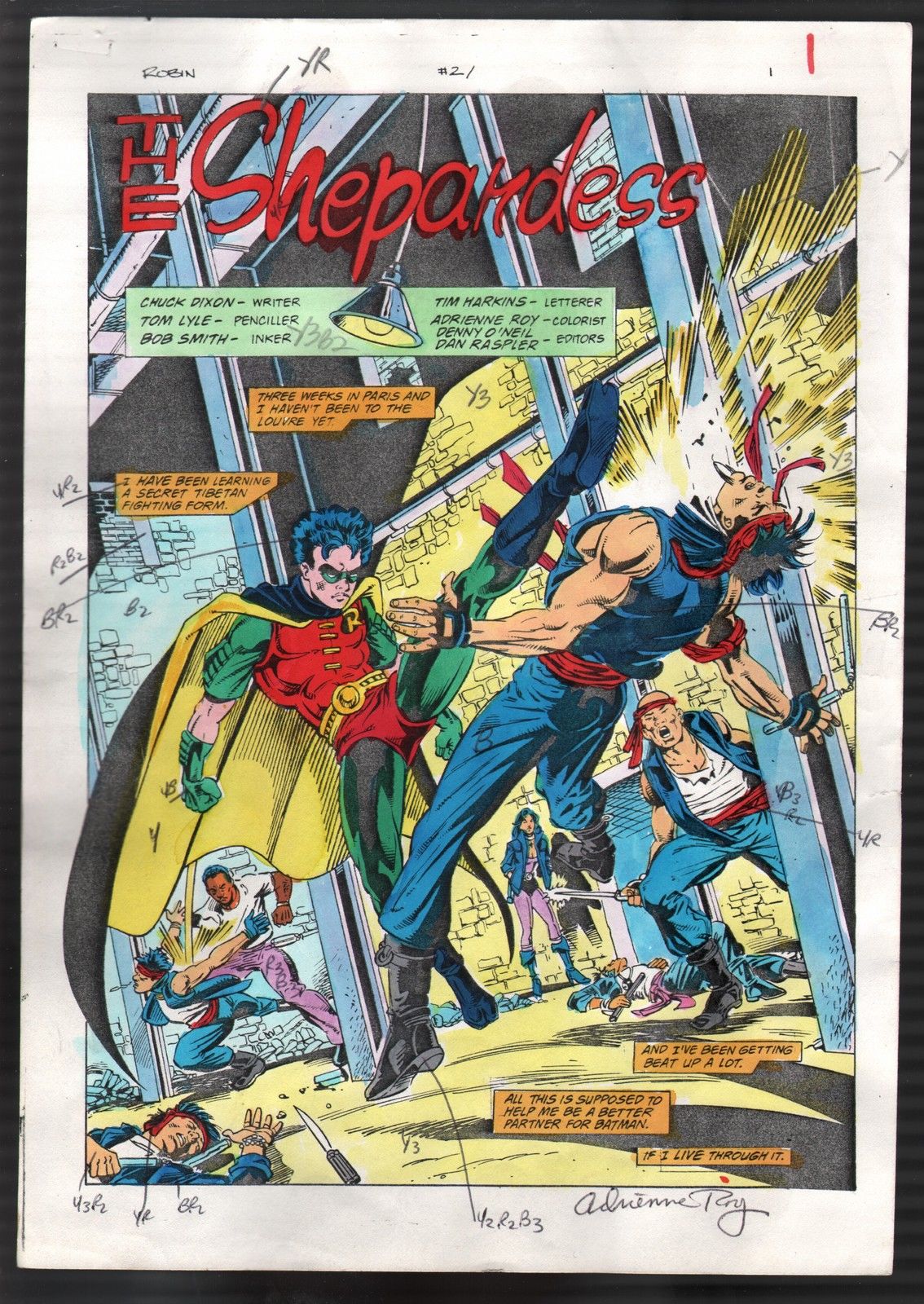 Robin Comics #2 Handpainted Color Guides 1990's-Adrienne Roy signed-DC ...