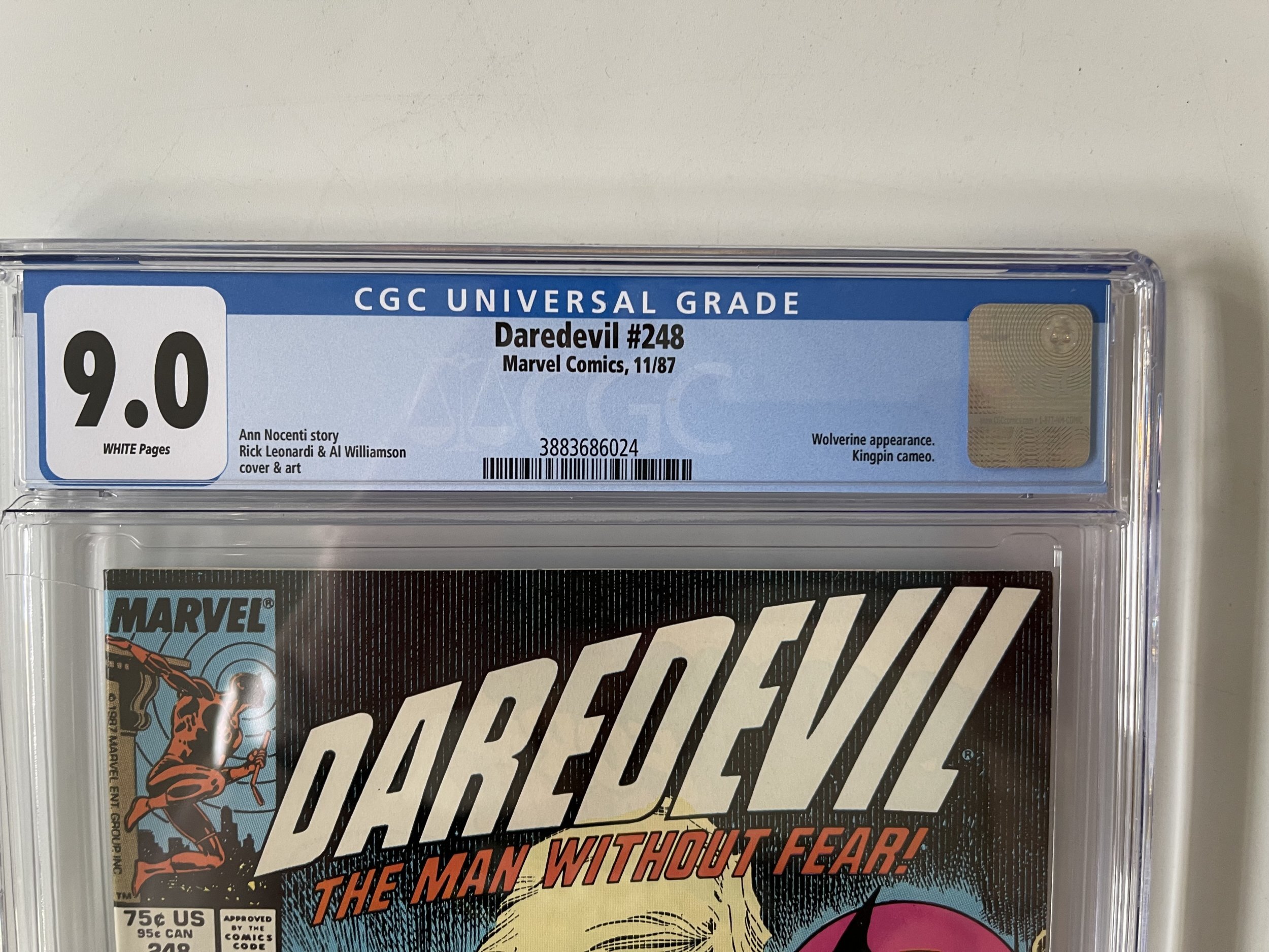 Daredevil #248 CGC 9.0 Newsstand - Wolverine appearance Kingpin Cameo ...