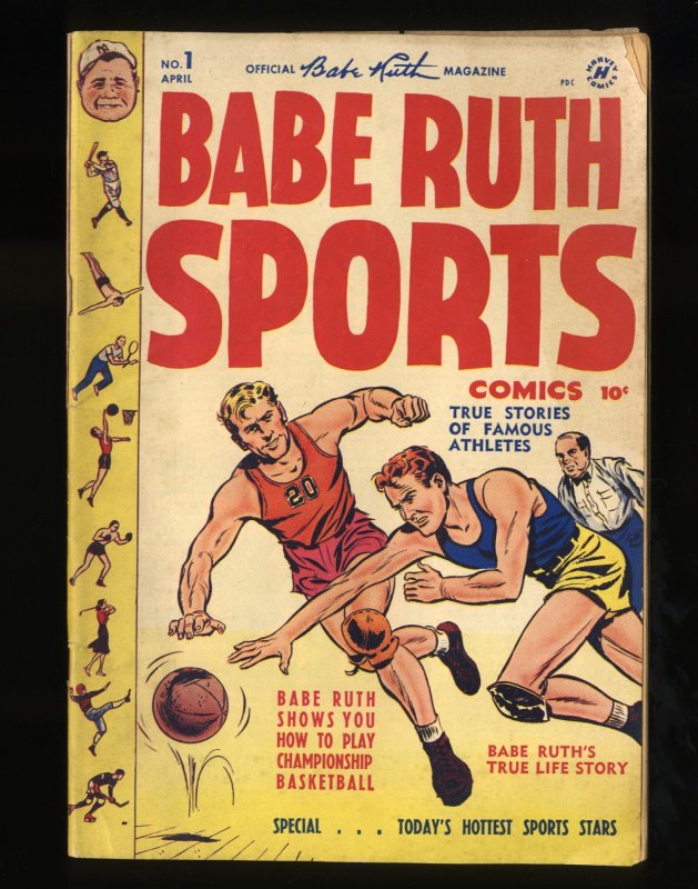 Babe Ruth Sports Comics (1949) #1 VG 4.0 Golden Age Harvey Comics ...