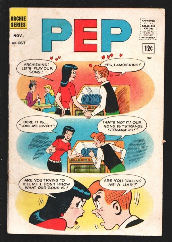 Pep Comics #167 1963- Archie-Juke box cover art-Betty and Veronica ...