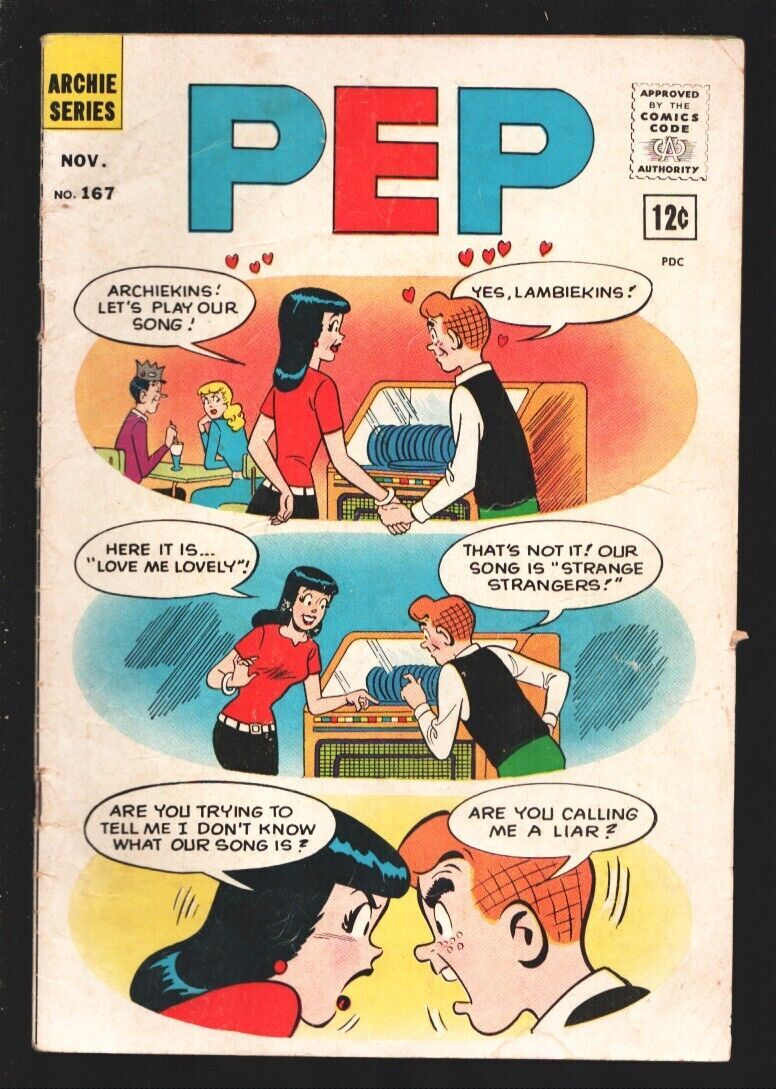 Pep Comics #167 1963- Archie-Juke box cover art-Betty and Veronica-Jughead-VG | Comic Books ...