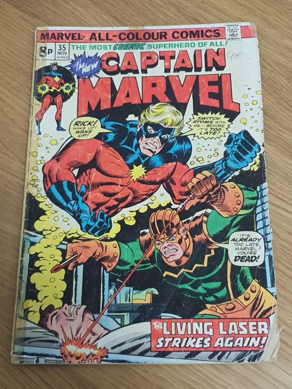 Captain Marvel #35 British Variant (1974) | Comic Books - Bronze Age ...