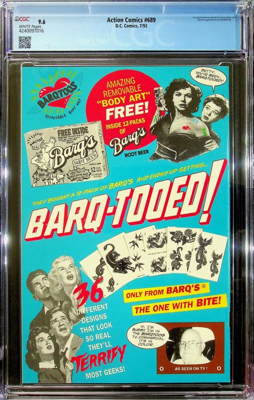 Action Comics #689 (1993) - CGC 9.6 - Cert#4240097016 | Comic Books ...