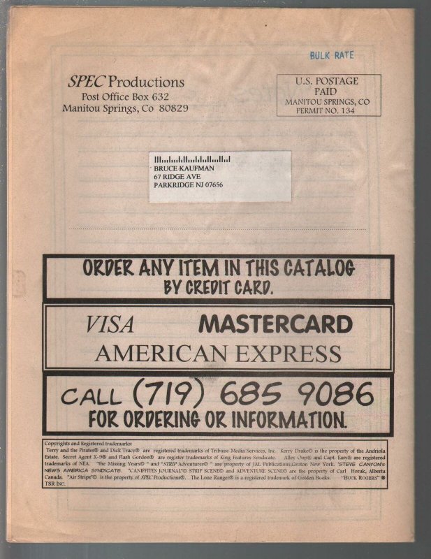 SPEC Productions Comic Readers Catalog-Mail Order-1997-VG | Comic ...