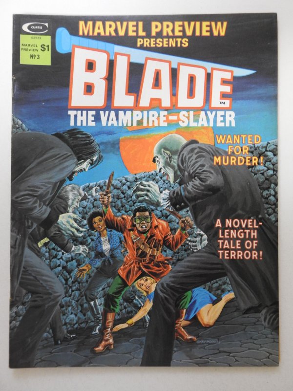 Marvel Preview #3 (1975) W/Blade The Vampire Slayer! Sharp Fine+ ...