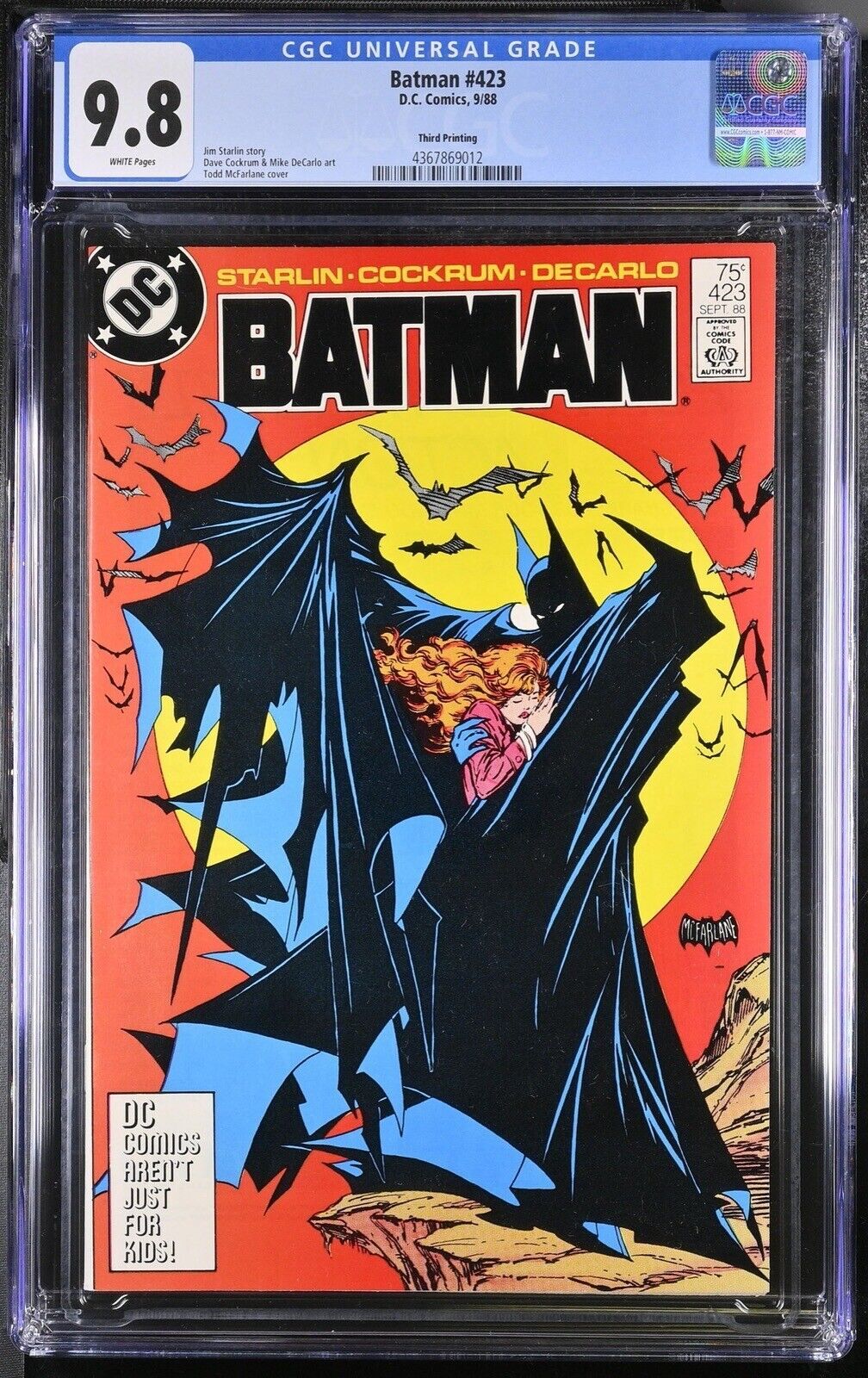RARE Batman 423 CGC 9.8 3rd Print Todd McFarlane Cover Art DC Comics ...