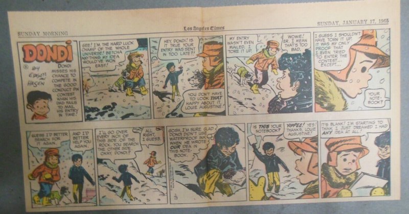 (34) Dondi Sunday Pages by Irwin Hasen from 1965 Size: Most 7.5 x 15 ...