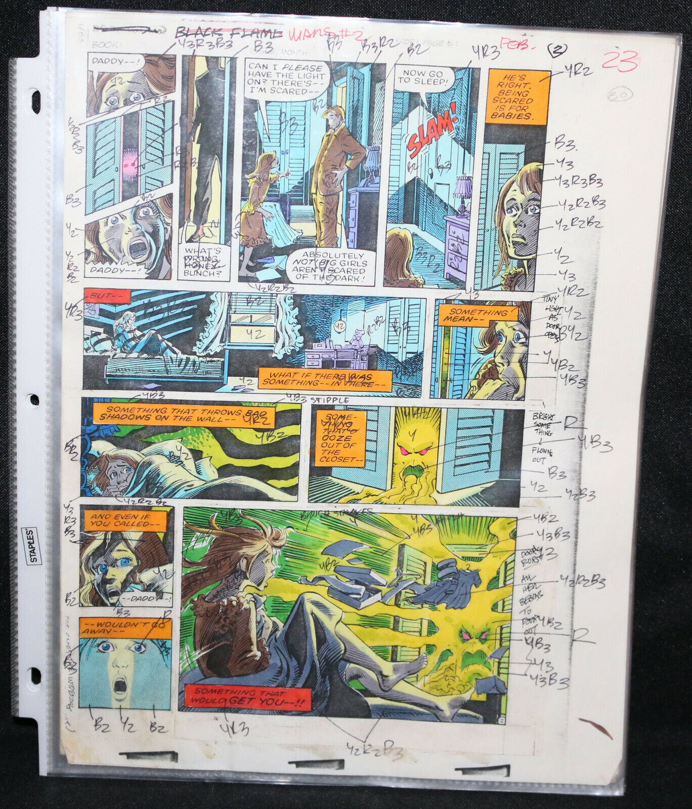 Mars #2 8pg Story Color Guide Art Black Flame 'Closet' - 1984 by Bruce ...