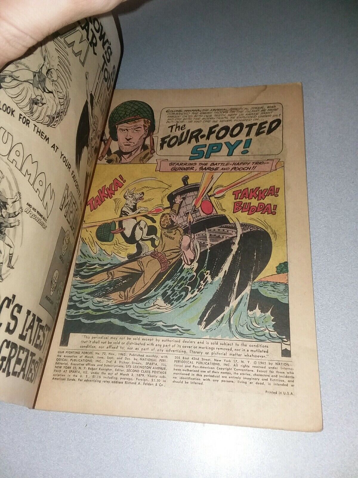 Our Fighting Forces 70 and 72 Dc Comics Early Silver Age Gunner Sarge The Pooch | Comic Books ...