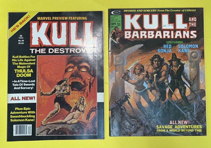 Kull the Barbarians Magazine# 2 ,3 1975 Marvel Preview 19?Red Sonja ?Hi ...